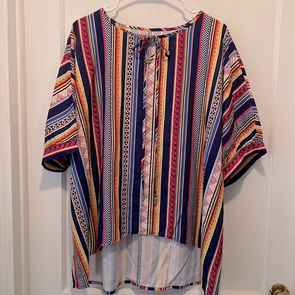 SHEIN | Tops | Hi Low Shein Curve Multi Colored Lightweight Blouse ...